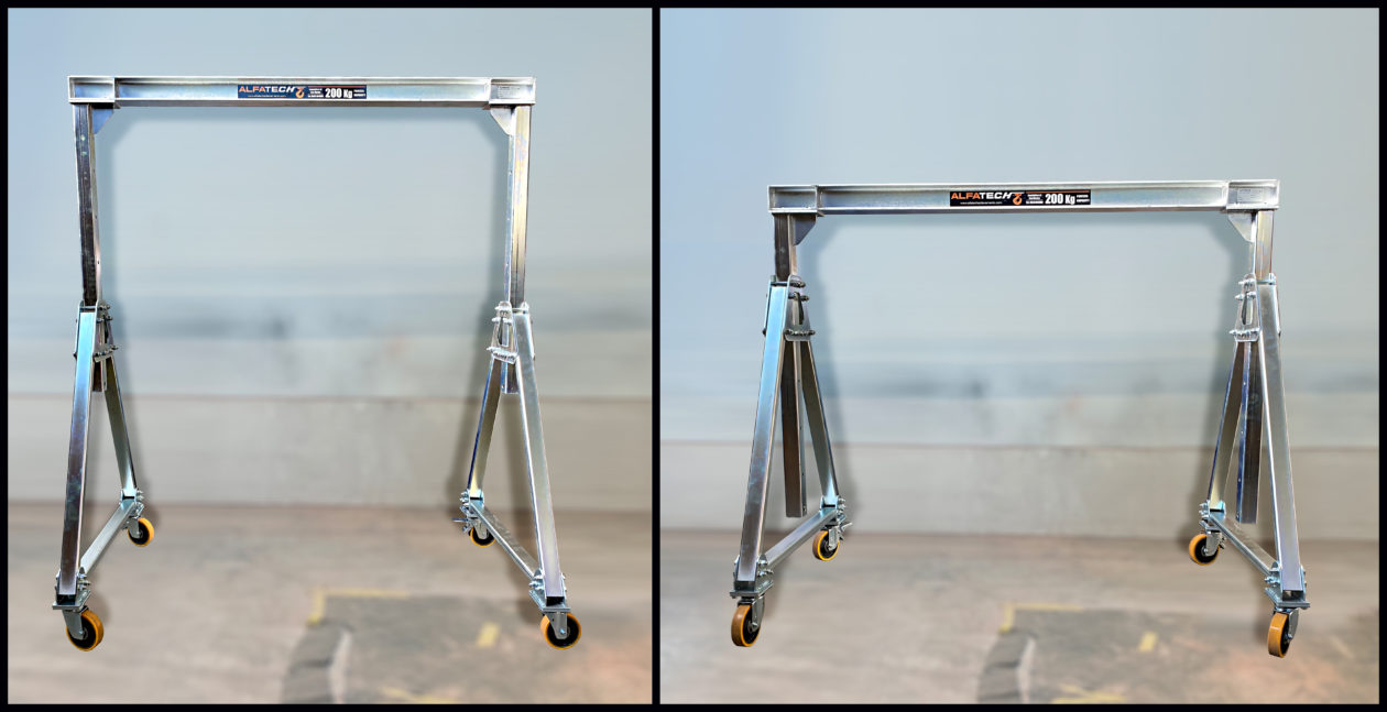 Gru a Portale o a cavalletto tipo "ALUFER" su ruote regolabile ...