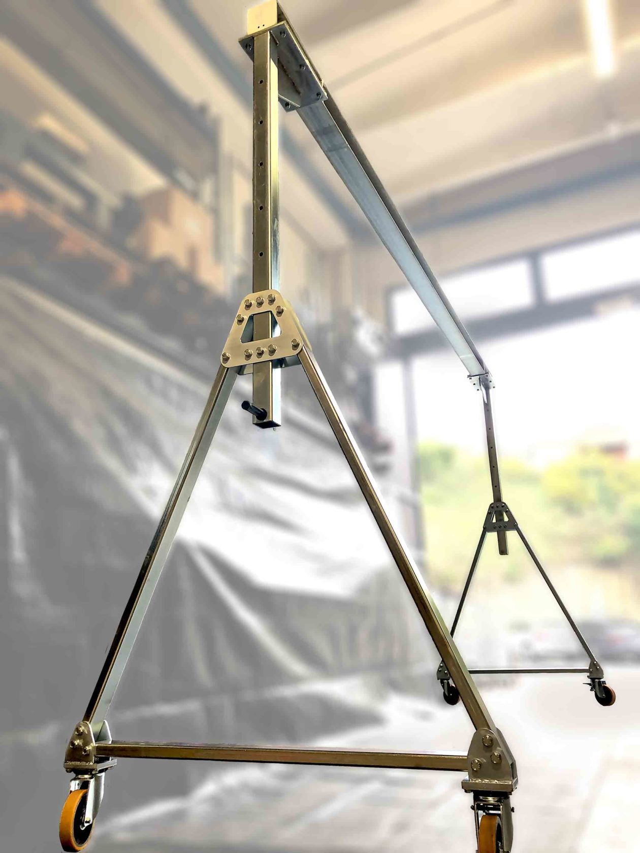 Gru a Portale o a cavalletto tipo "ALUFER" su ruote regolabile ...