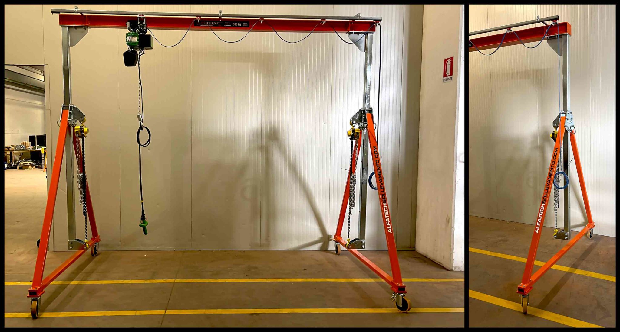 Gru a Portale regolabile in altezza con paranco manuale a catena ...